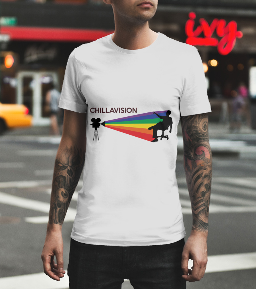 Chillavision First Edition Silhouette With Rainbow Camera Projection T-Shirt