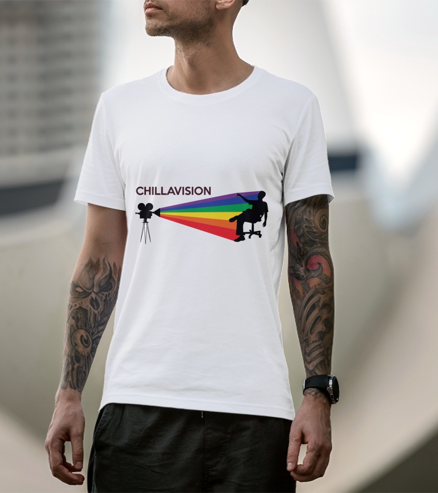 Chillavision First Edition Silhouette With Rainbow Camera Projection T-Shirt