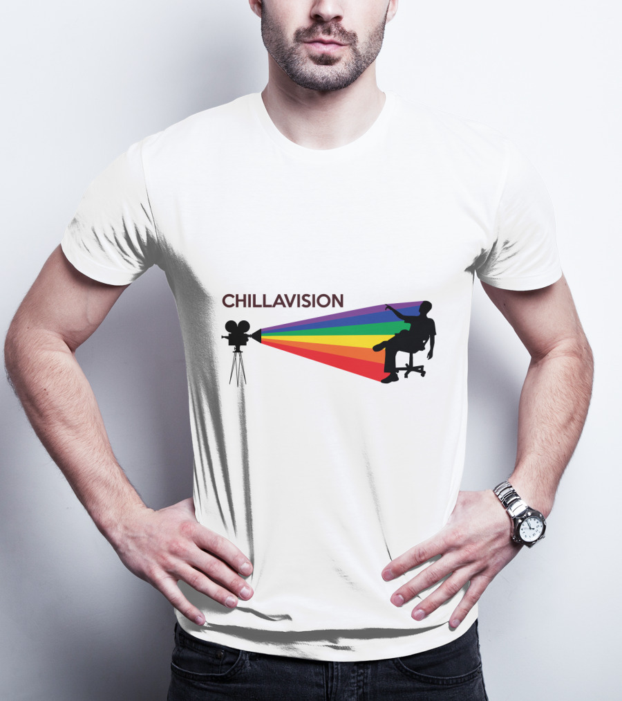 Chillavision First Edition Silhouette With Rainbow Camera Projection T-Shirt