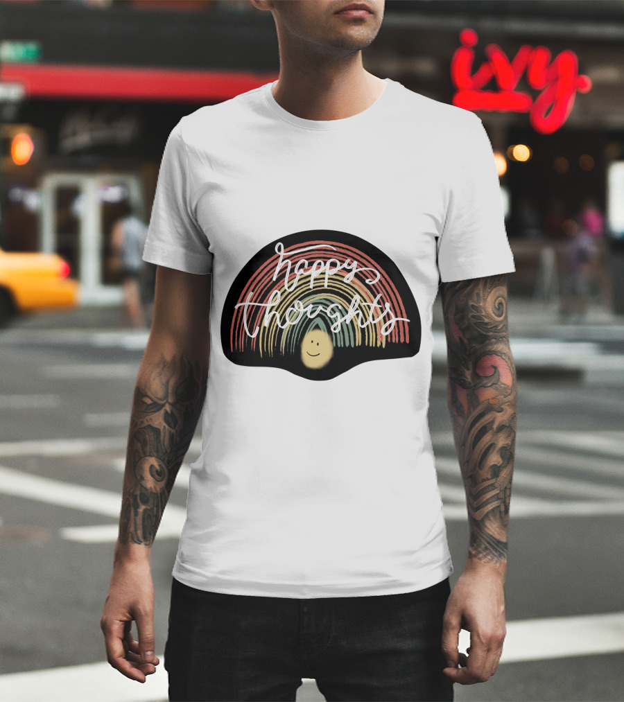 Happy Thoughts Rainbow Smiley Face T-Shirt