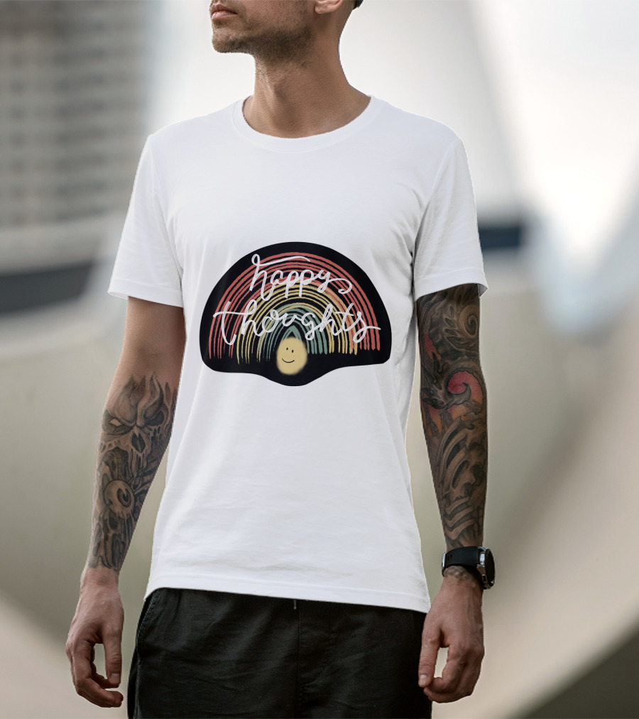 Happy Thoughts Rainbow Smiley Face T-Shirt