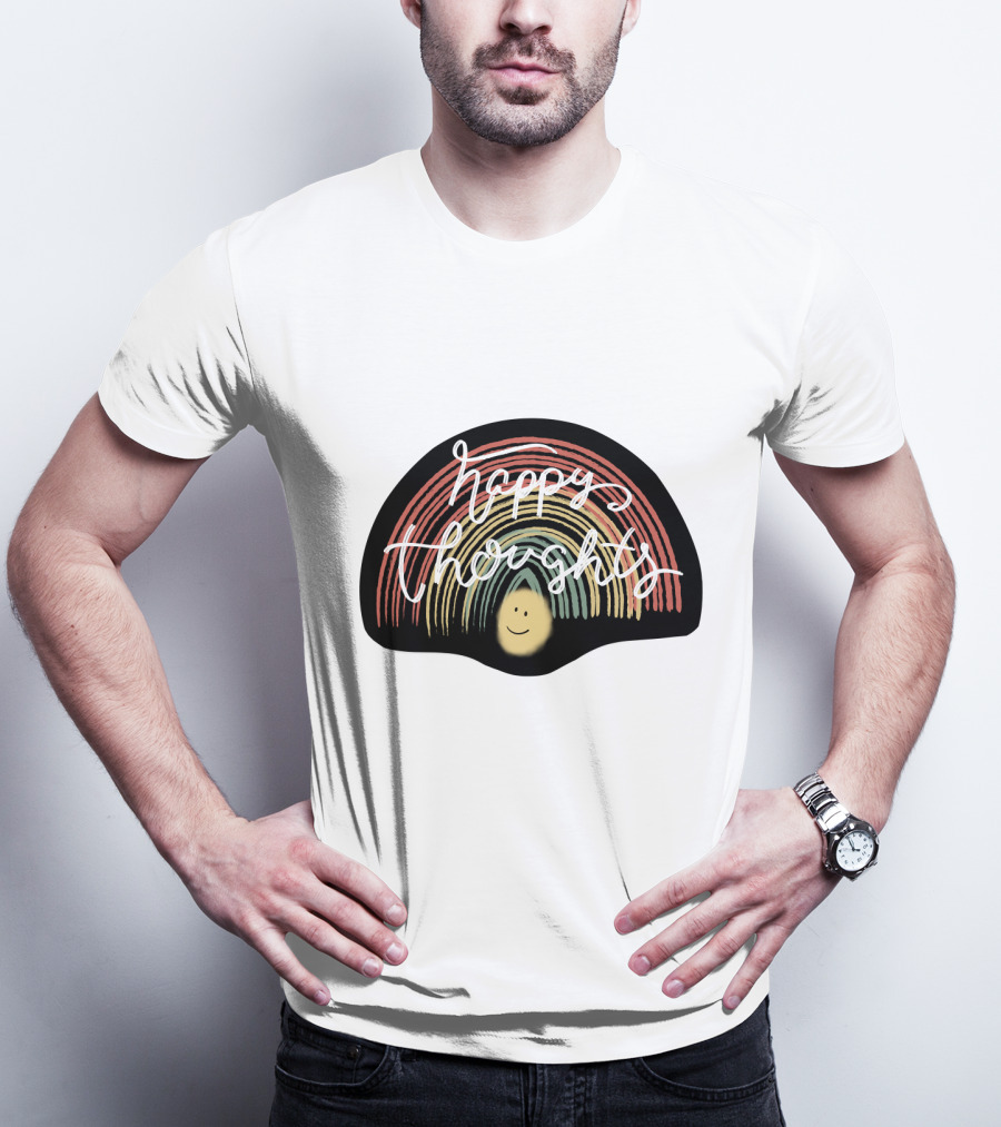 Happy Thoughts Rainbow Smiley Face T-Shirt