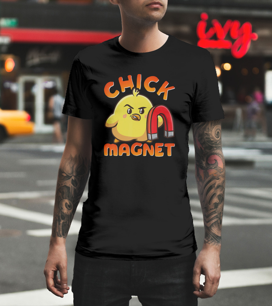 Chick Magnet Costume Magnetic Little Chicken With Red Magnet T-Shirt