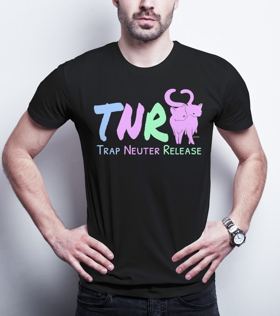 TNR Trap Neuter Release Feral Cat Lover Pastel Cats T-Shirt