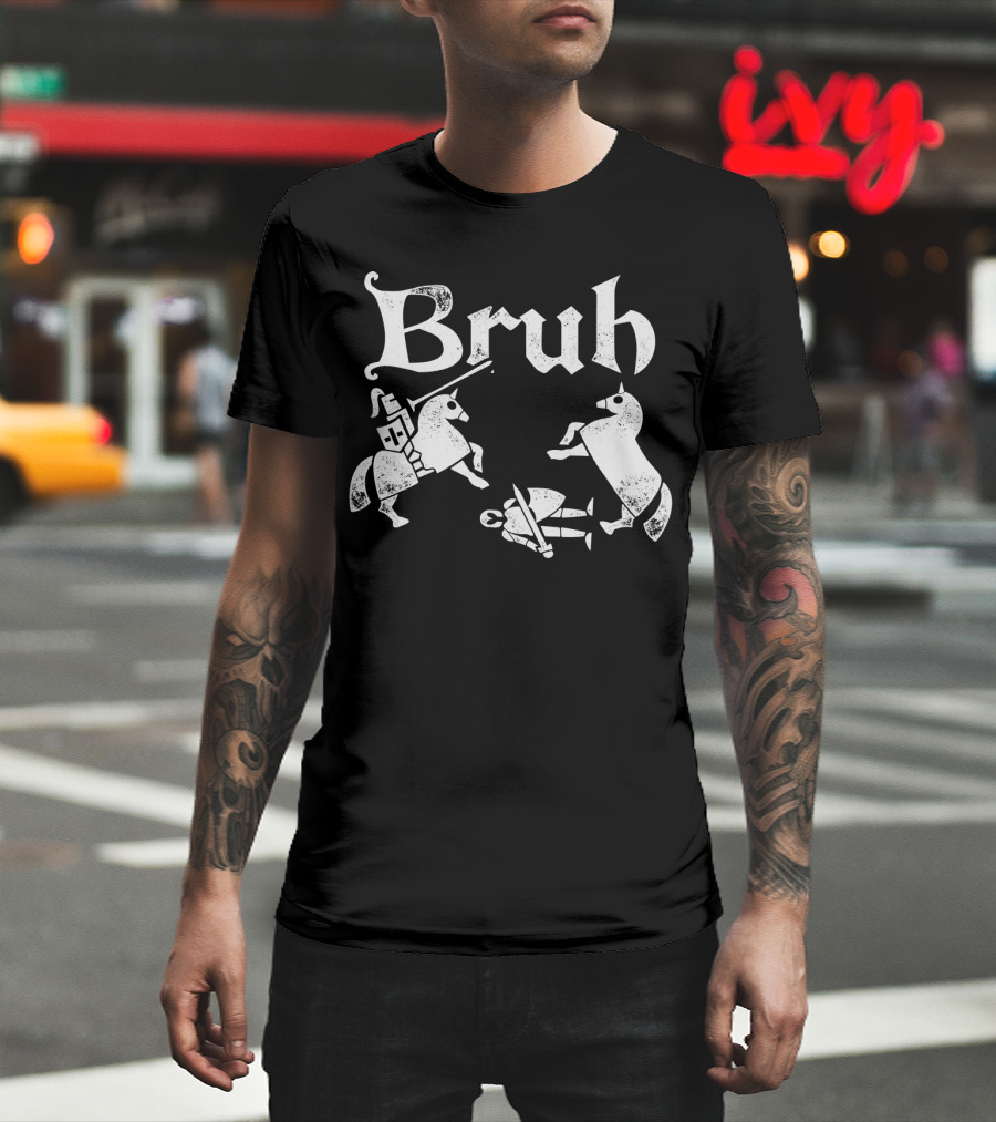 Renfaire Bruh Knight Falling Off Horse Jousting T-Shirt