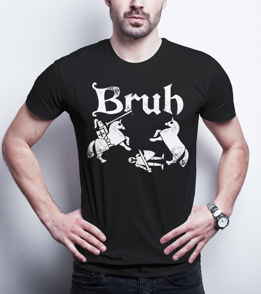 Renfaire Bruh Knight Falling Off Horse Jousting T-Shirt