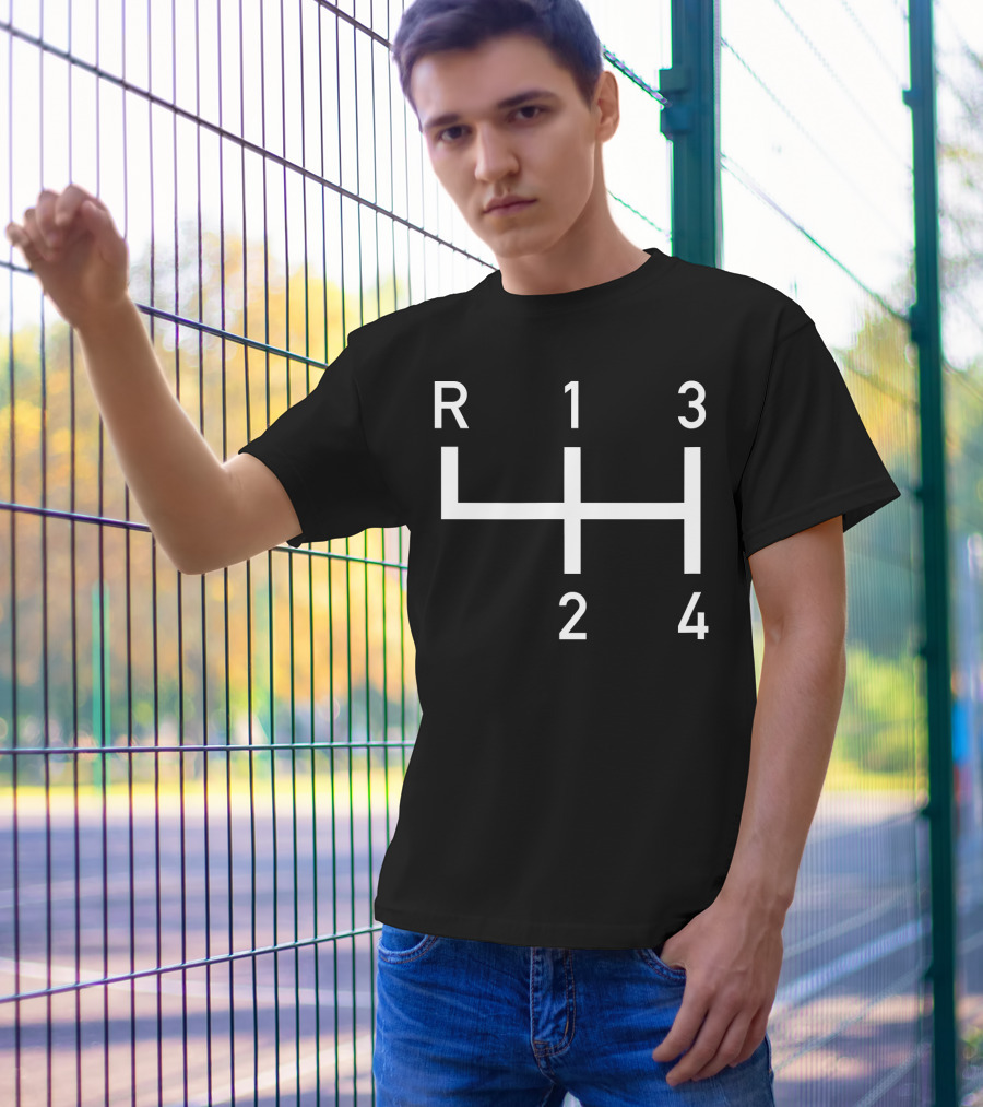 Vintage 4 Speed Racer Shift Pattern Retro Motoring Classic T-Shirt