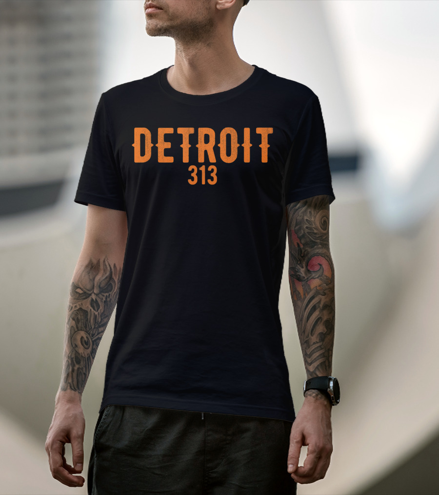 Detroit 313 Retro Motor City T-Shirt
