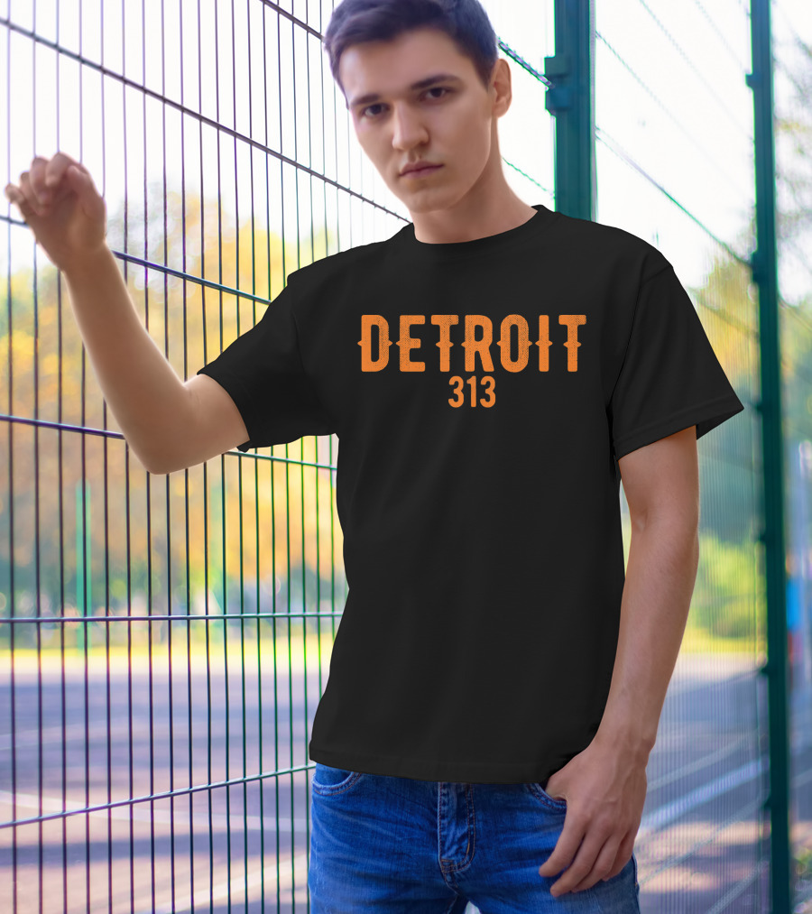 Detroit 313 Retro Motor City T-Shirt