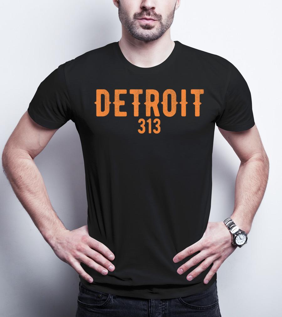 Detroit 313 Retro Motor City T-Shirt