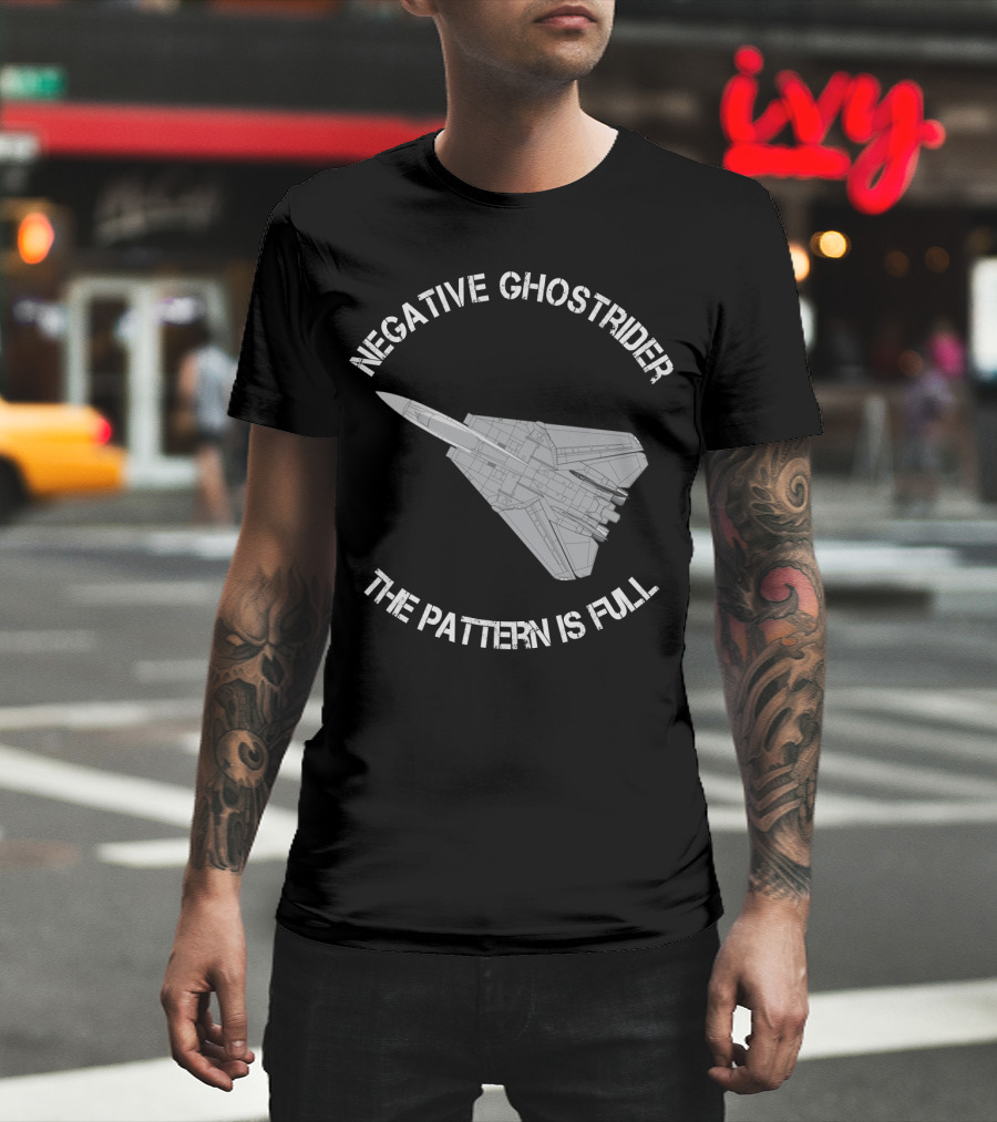 Negative Ghost Rider The Pattern Is Full Jet Airplane T-Shirt
