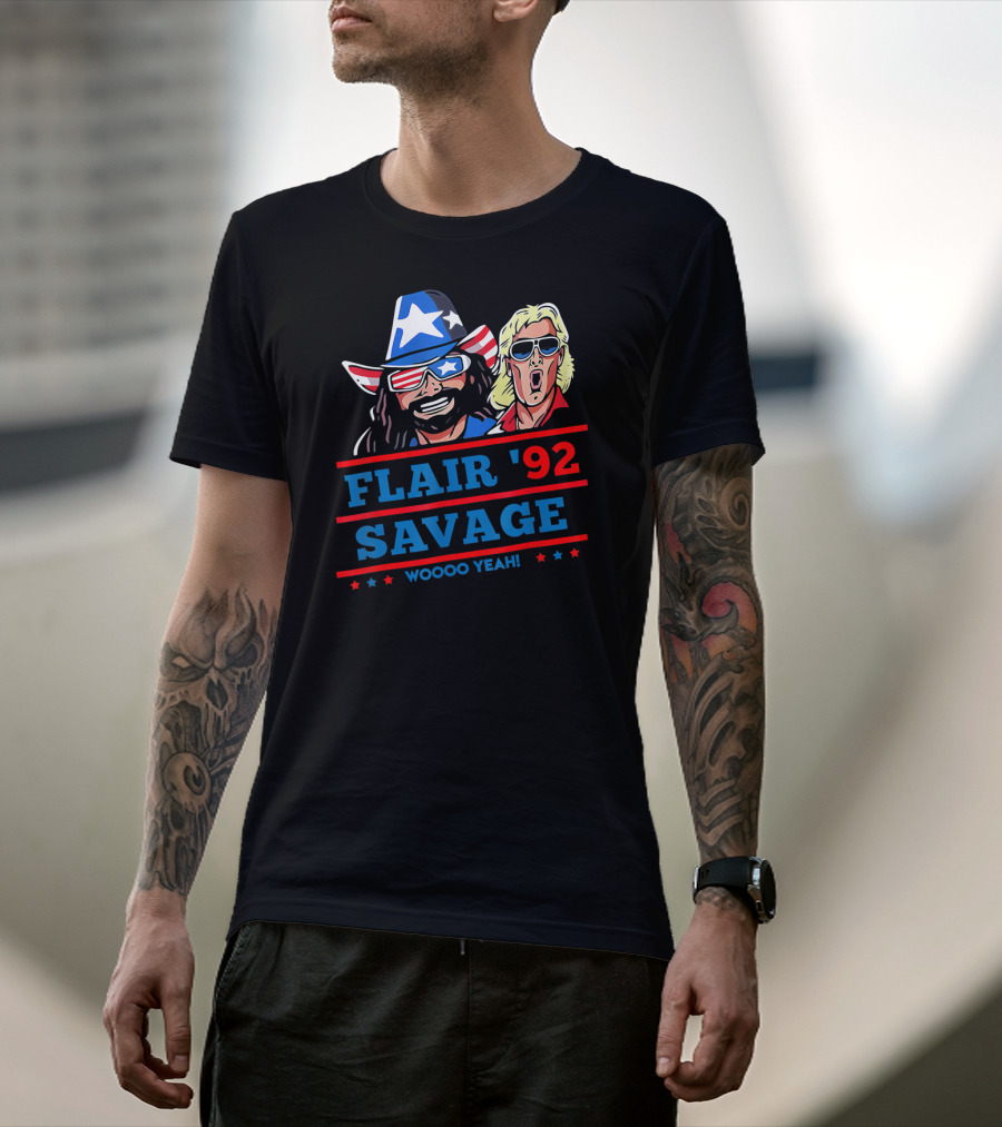 Flair '92 Savage Woooo Yeah Star-Spangled Duo T-Shirt