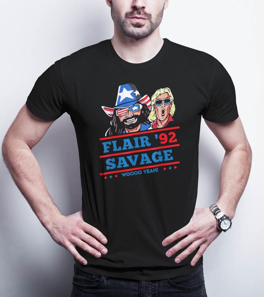 Flair '92 Savage Woooo Yeah Star-Spangled Duo T-Shirt