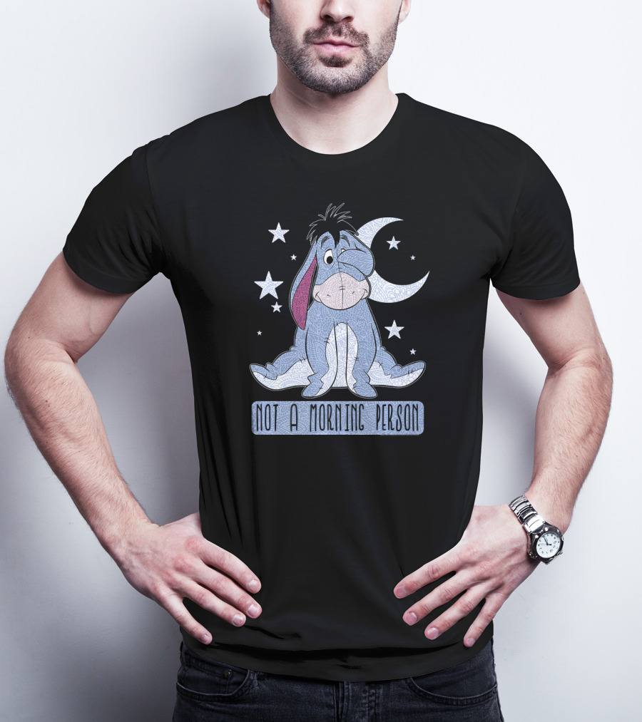 Disney Eeyore Not A Morning Person Winnie The Pooh Moon Stars T-Shirt