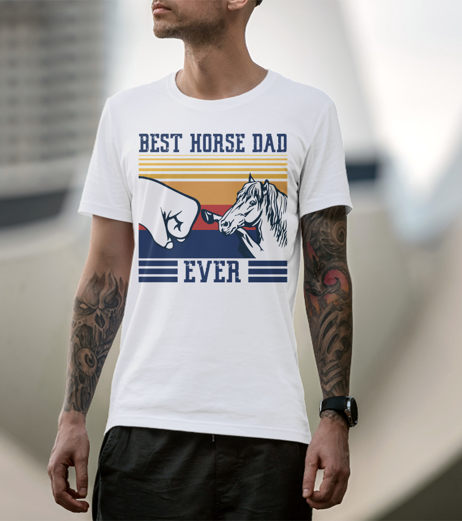 Best Horse Dad Ever Fist Bump Vintage Father T-Shirt