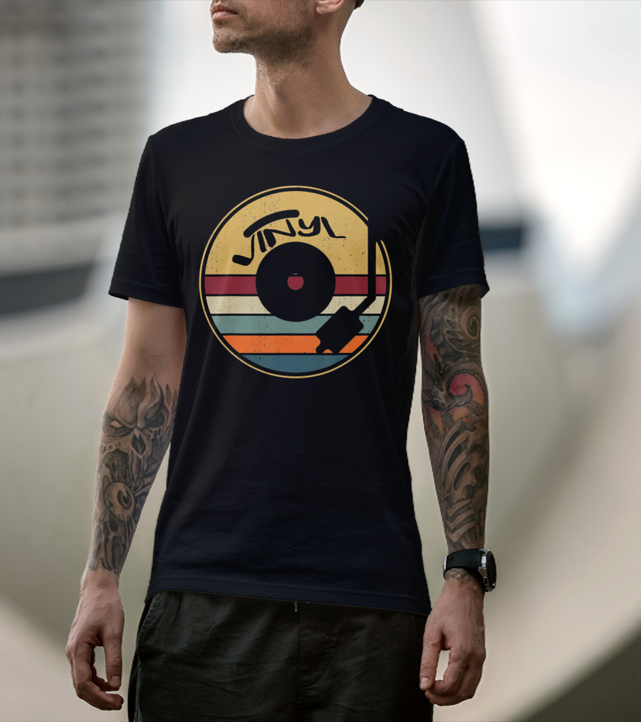 Vinyl Record Retro Stripes T-Shirt
