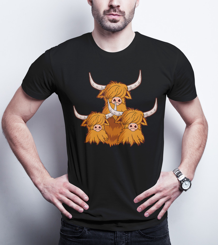 Scottish Highland Cow Trio Highland Cows T-Shirt
