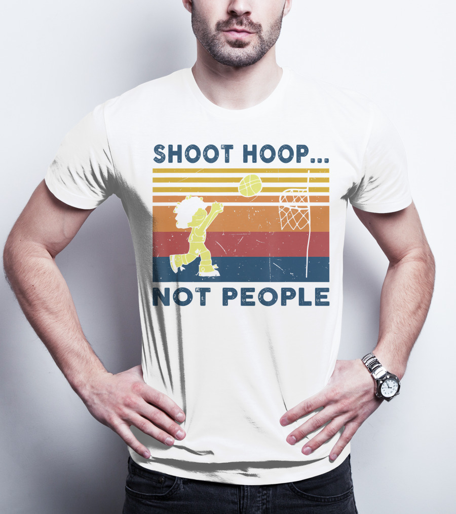 Shoot Hoop Not People Retro Basketball Stripes T-Shirt