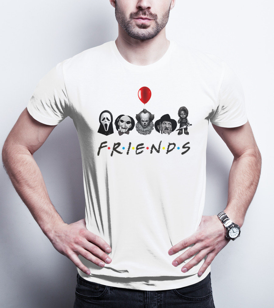 Horror Movie Characters Halloween Friends Balloon T-Shirt
