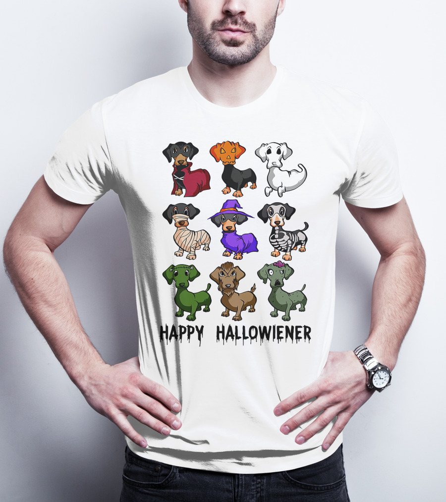 Happy Hallowiener Dachshund Costume Fun Halloween Dogs T-Shirt