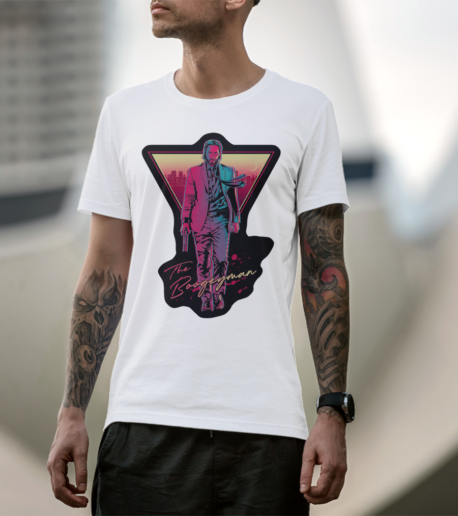 Keanu Reeves The Boogeyman Neon Cityscape T-Shirt