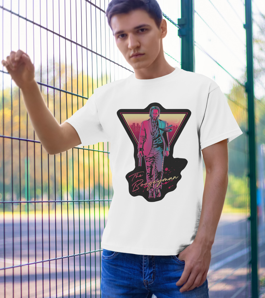 Keanu Reeves The Boogeyman Neon Cityscape T-Shirt