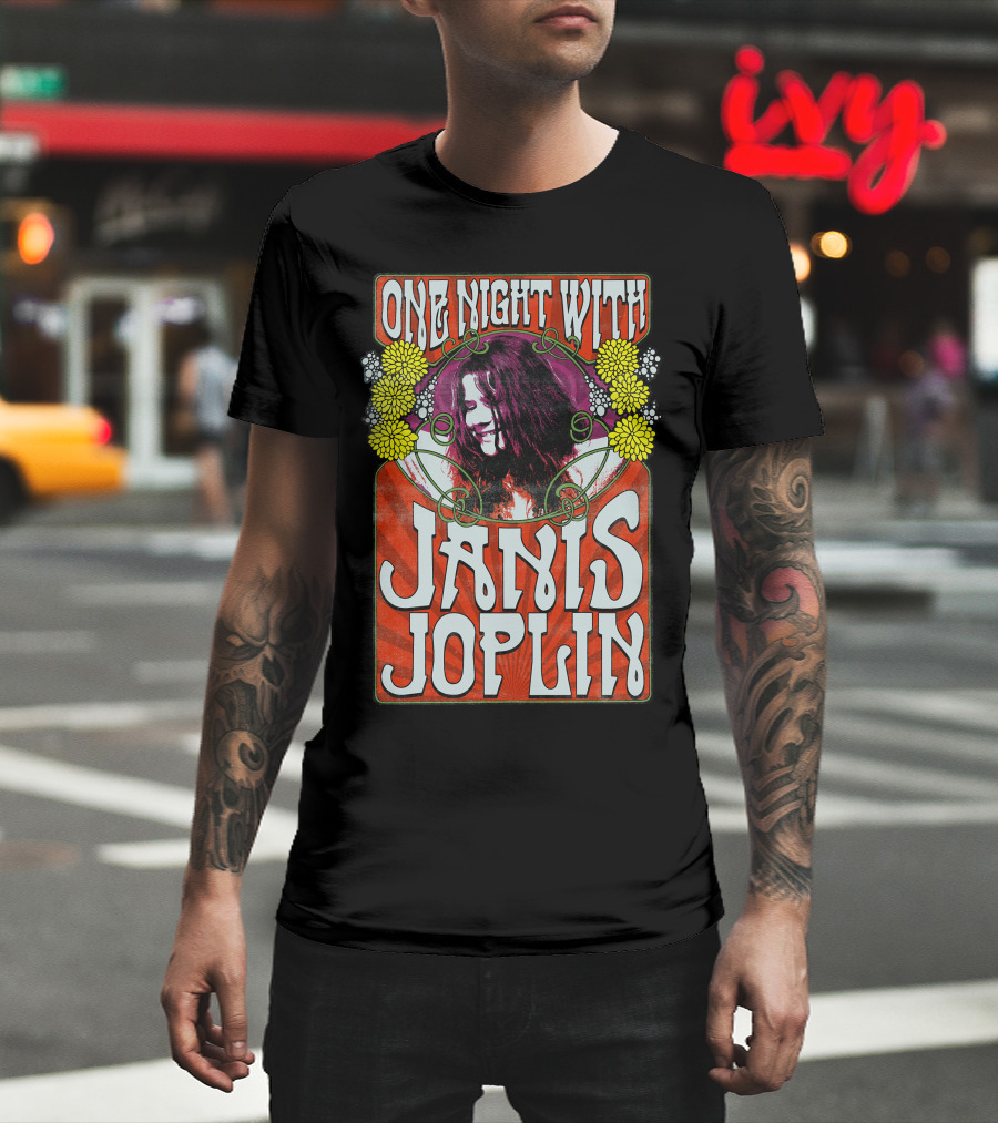 One Night With Janis Joplin Psychedelic Floral Burst T-Shirt