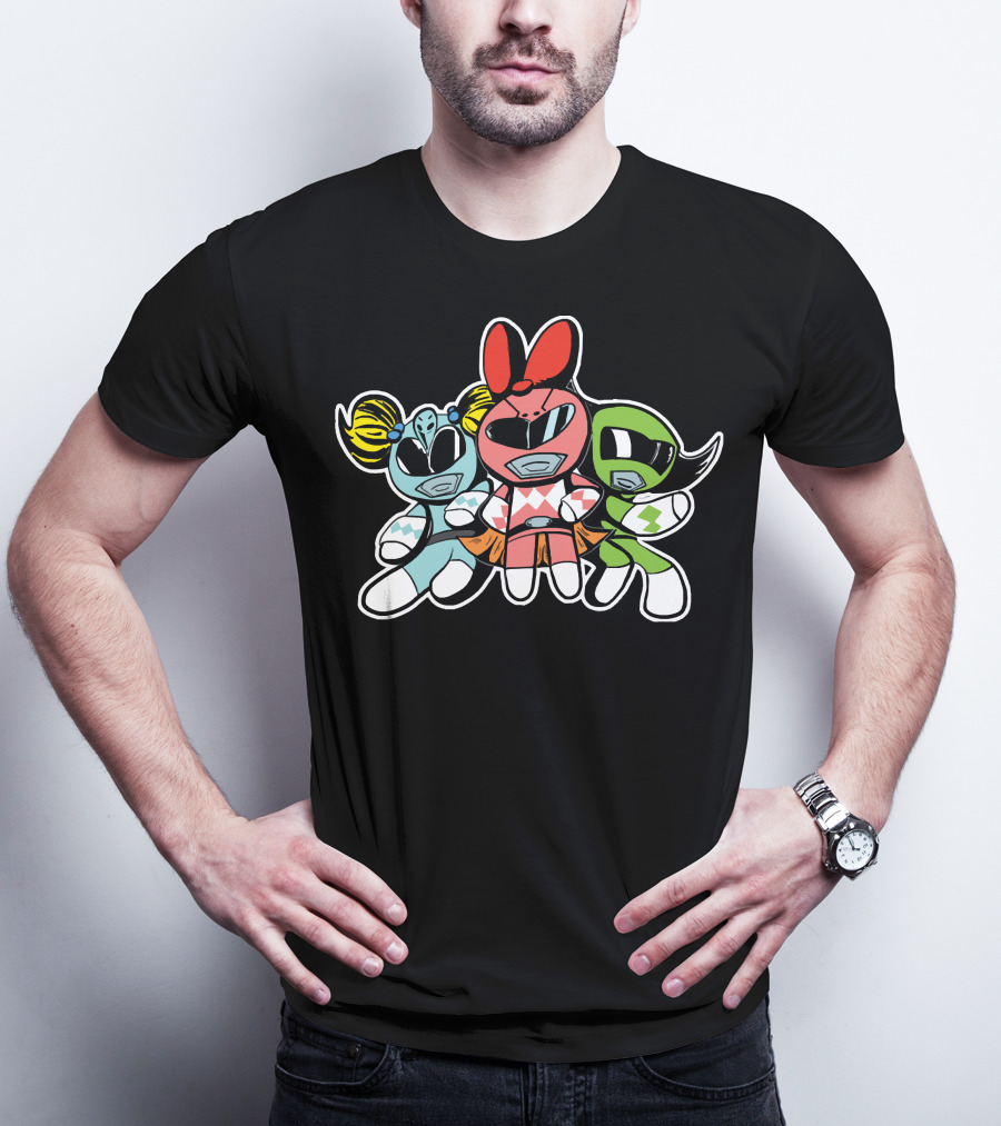 Powerpuff Girls Mighty Morphin Crossover Ranger Girls T-Shirt
