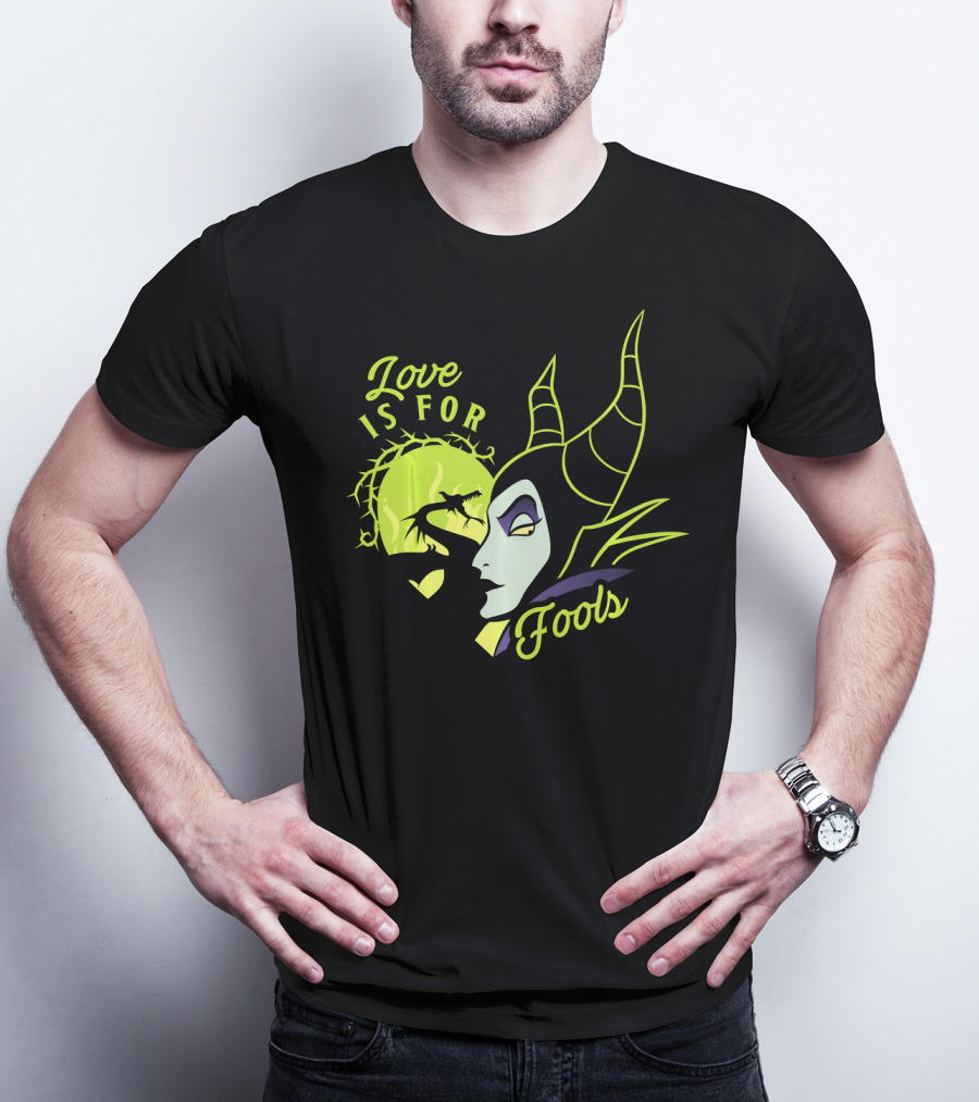 Disney Villains Valentine's Day Maleficent Love Is For Fools Thorns Moon Horns T-Shirt