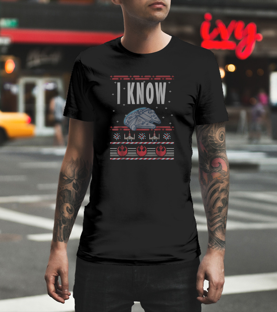 Star Wars Millennium Falcon I Know Christmas T-Shirt
