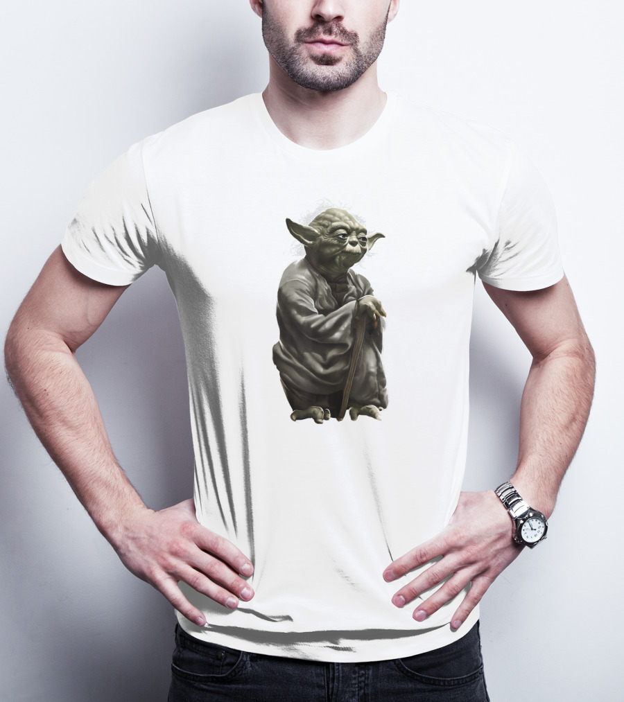 Star Wars Yoda Wise Jedi Master Crouching With Cane T-Shirt