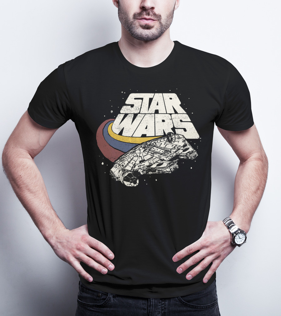 Star Wars Millennium Falcon Retro Three Stripes T-Shirt