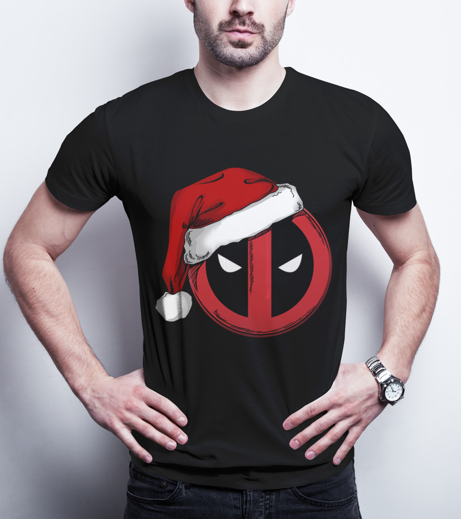 Marvel Deadpool Santa Hat T-Shirt