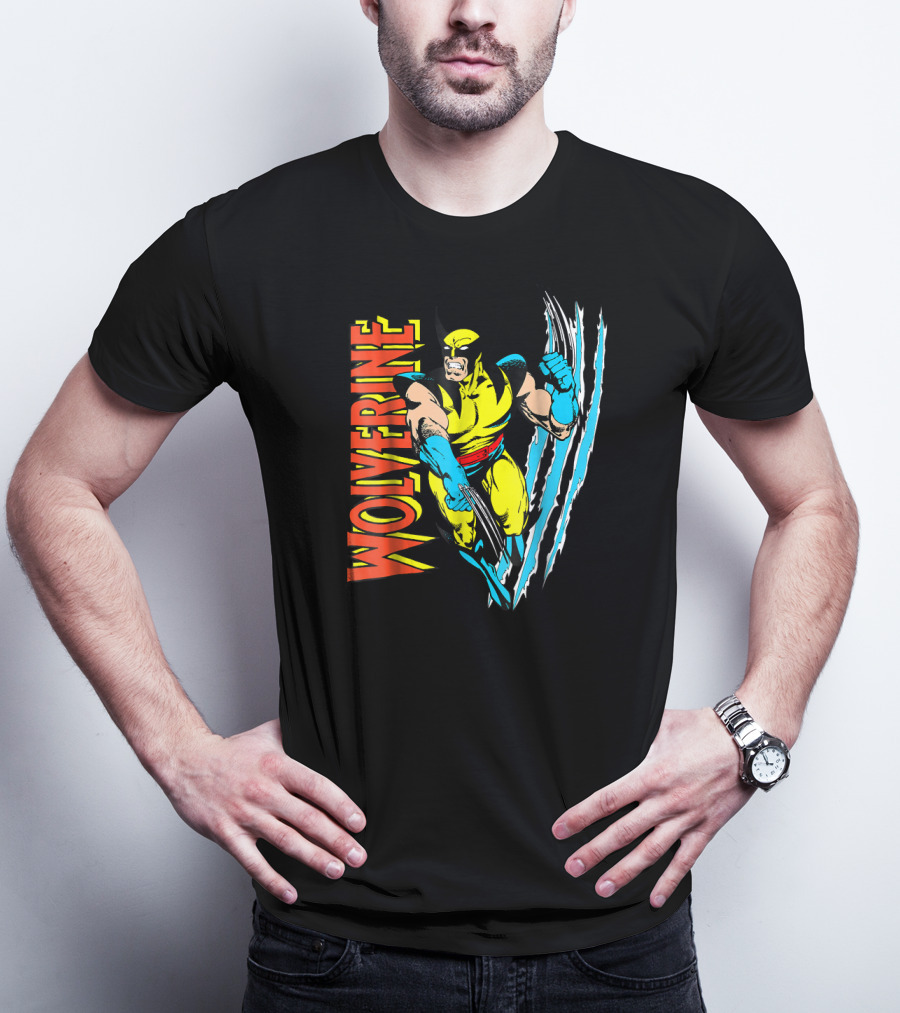 Wolverine X Men Vintage Claw Slice Marvel T-Shirt