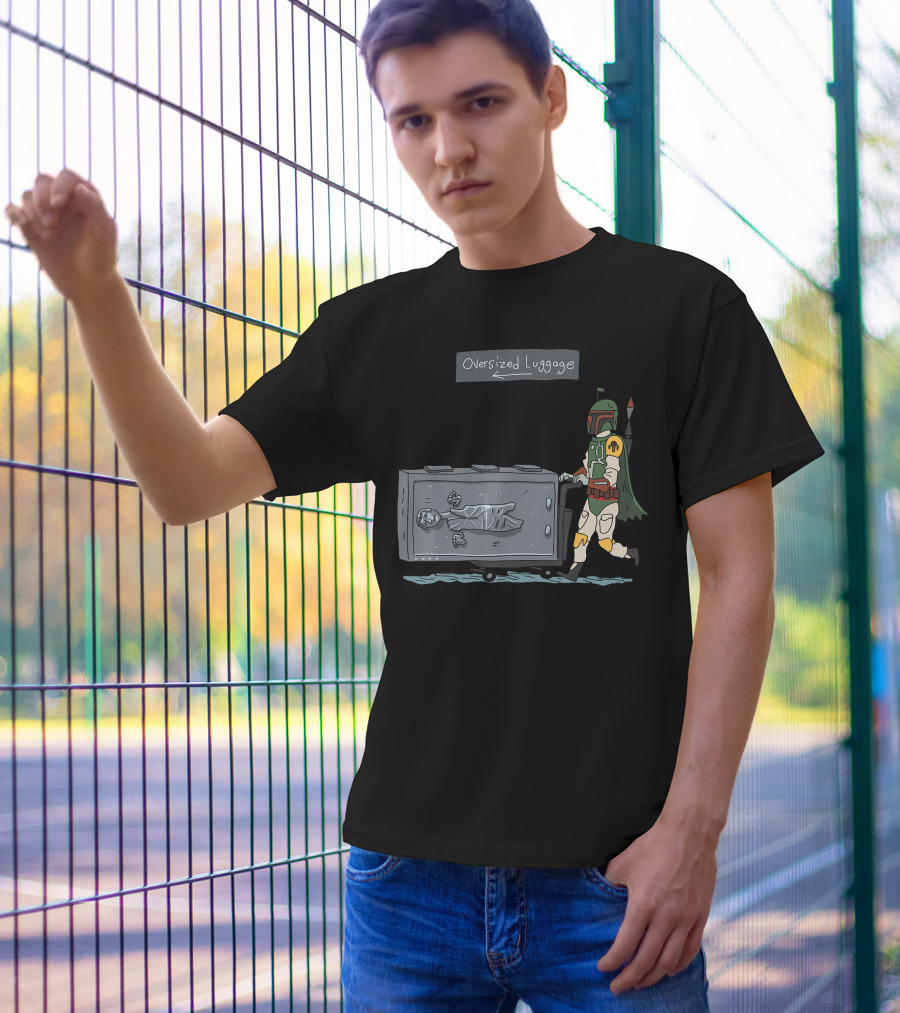 Star Wars Boba Fett Pushing Han Solo Carbonite Oversized Luggage T-Shirt