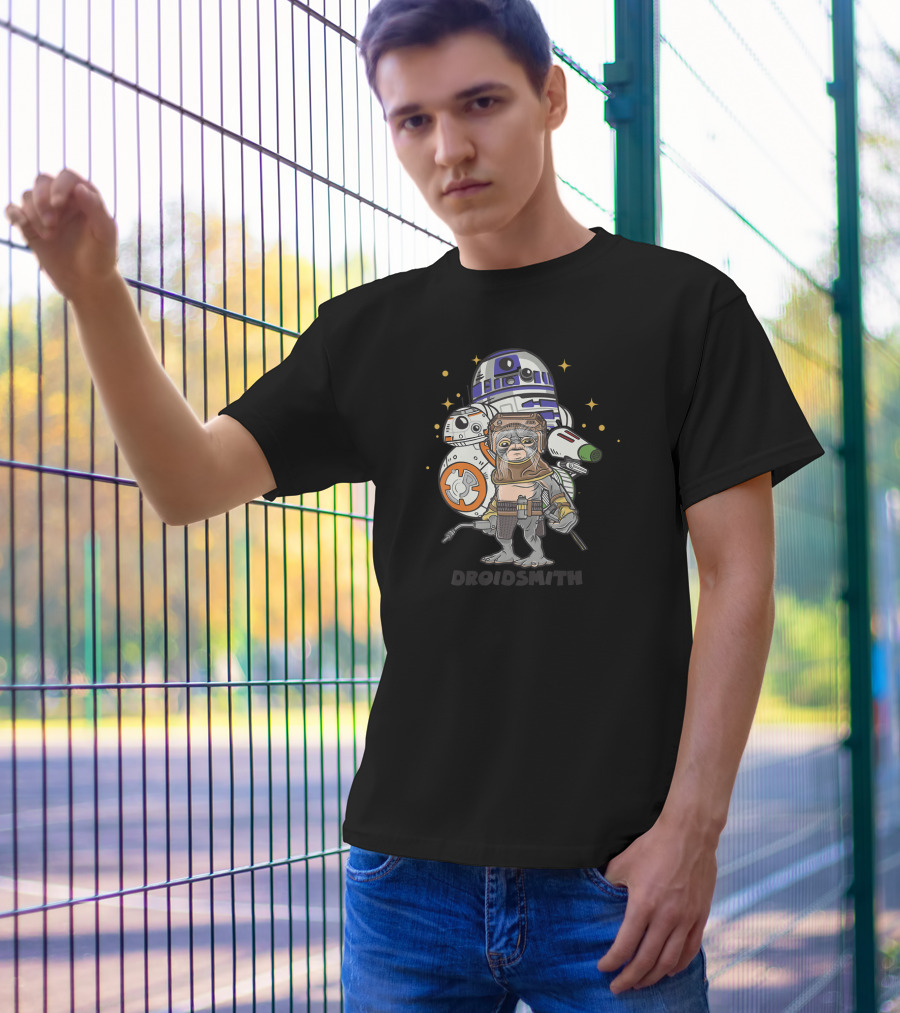 Star Wars The Rise Of Skywalker Babu Frik Droidsmith R2-D2 BB-8 C-3PO T-Shirt