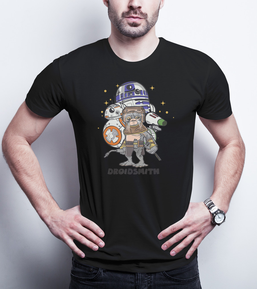 Star Wars The Rise Of Skywalker Babu Frik Droidsmith R2-D2 BB-8 C-3PO T-Shirt