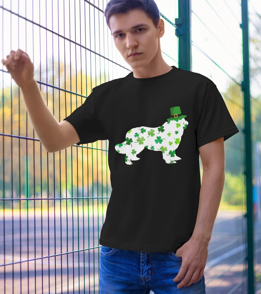 Dog Dad Dog Mom Patrick's Day Shamrock Newfoundland T-Shirt