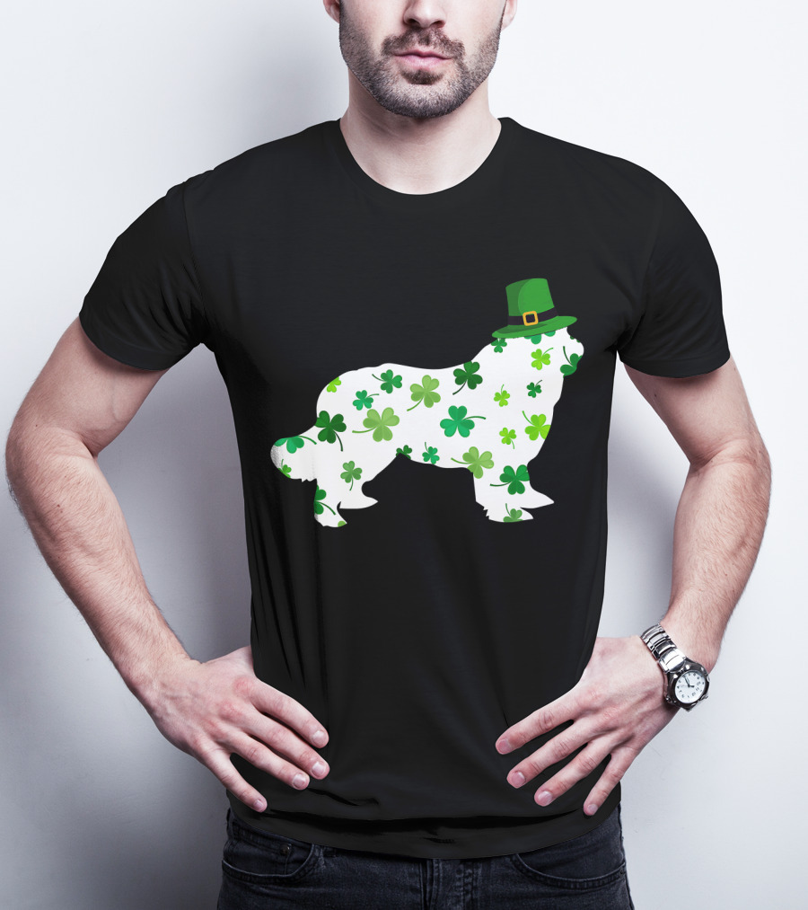 Dog Dad Dog Mom Patrick's Day Shamrock Newfoundland T-Shirt
