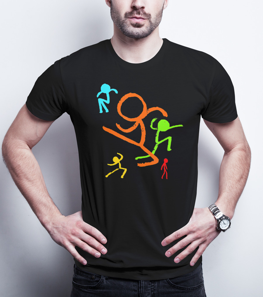 Five Colorful Stick Figures Youth Fashion T-Shirt