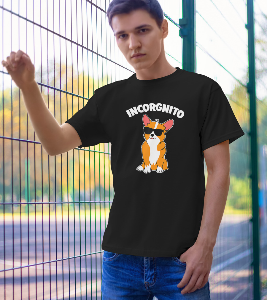 Incorgnito Funny Corgi Sunglasses Pup T-Shirt