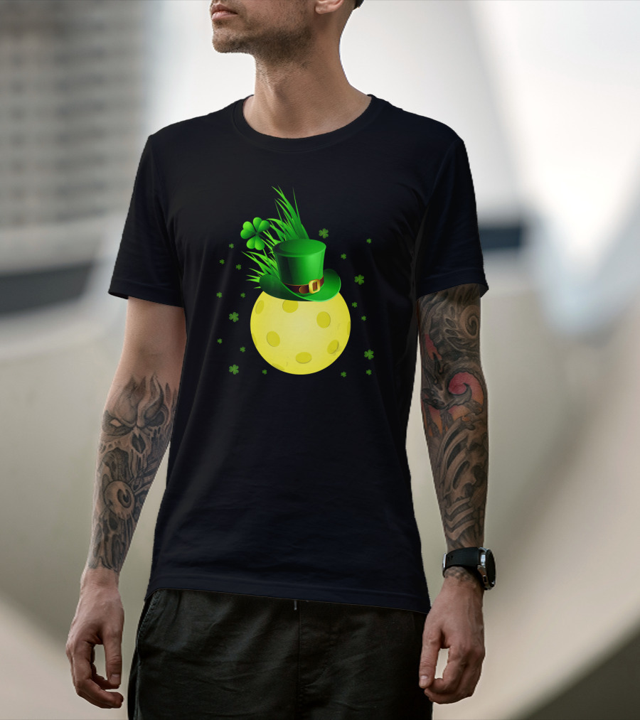 Leprechaun Pickleball Shamrock Hat Ball T-Shirt