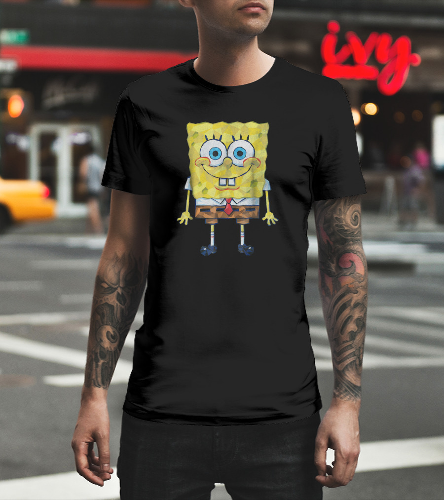 SpongeBob SquarePants Geometric Textured T-Shirt