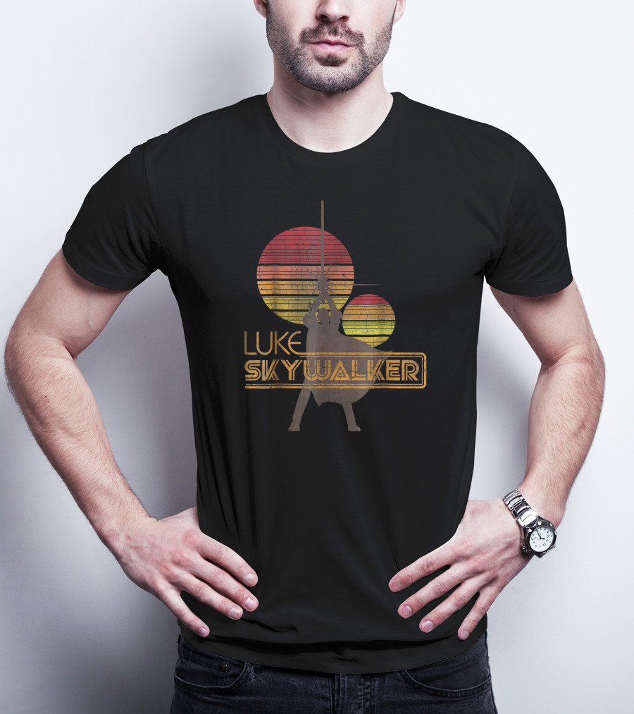 Luke Skywalker Tatooine Sunset Silhouette Star Wars T-Shirt