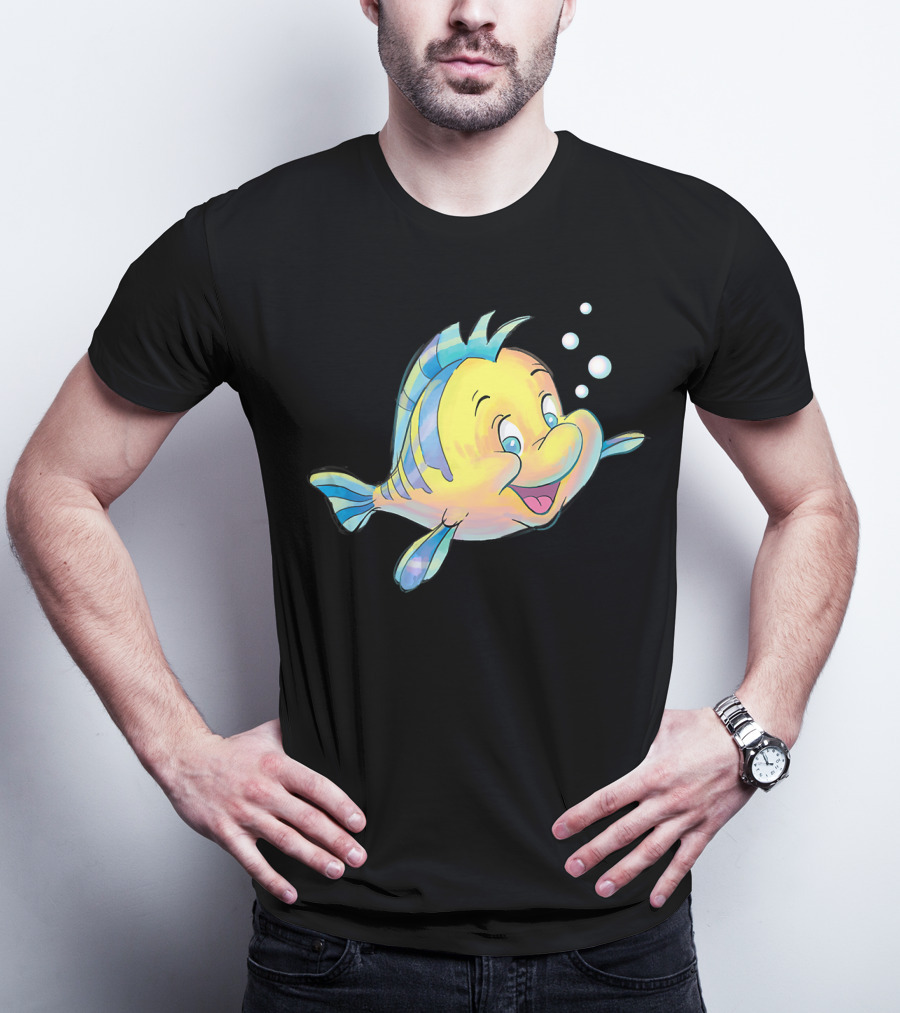 Disney The Little Mermaid Flounder And Bubbles T-Shirt