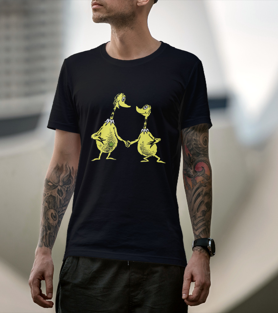 Dr. Seuss Little Sneetches Shaking Hands Iconic Yellow Characters T-Shirt