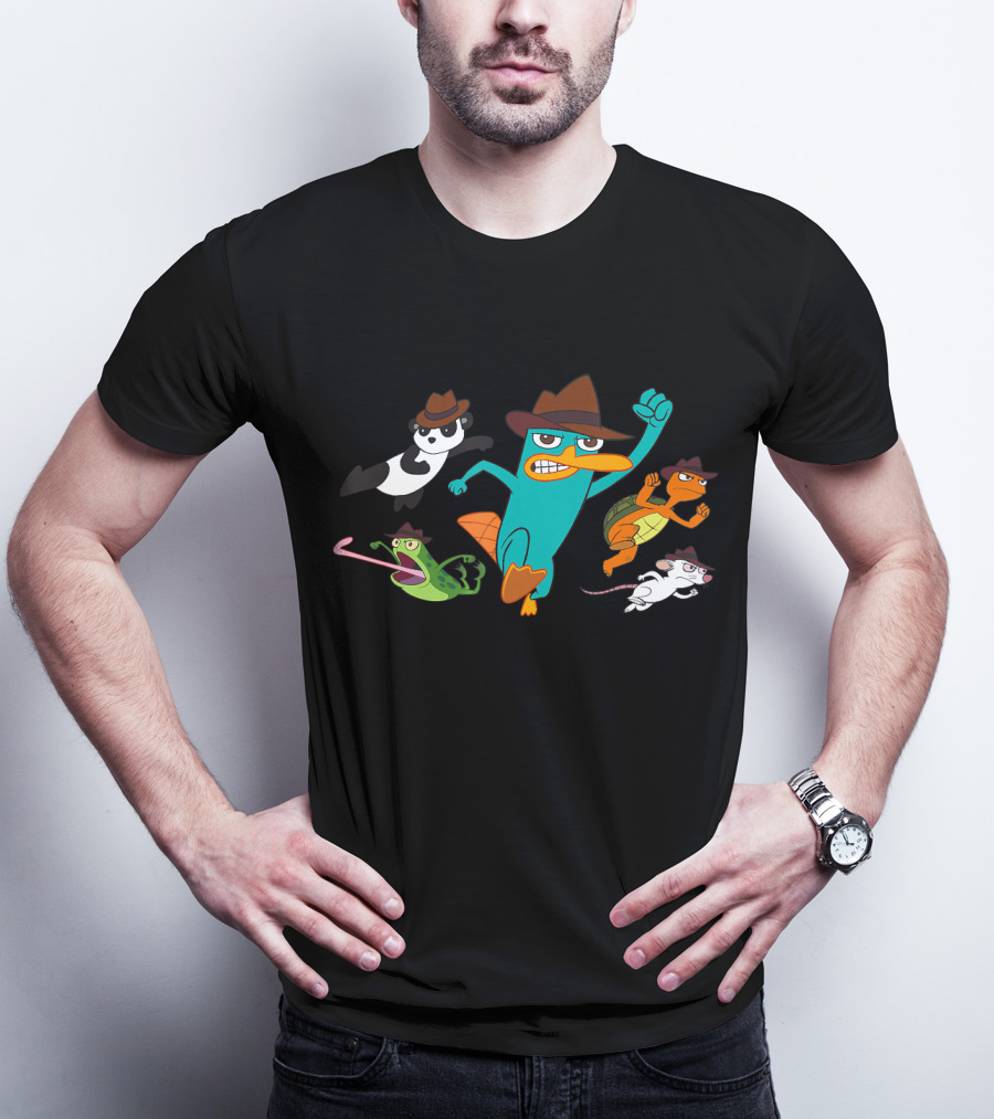 Phineas And Ferb O.W.C.A Perry The Platypus And Animal Agents Team From Disney Channel T-Shirt