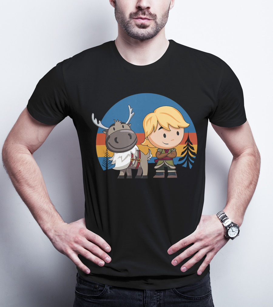 Disney Frozen 2 Sven And Kristoff Chibi Adventure Scene T-Shirt
