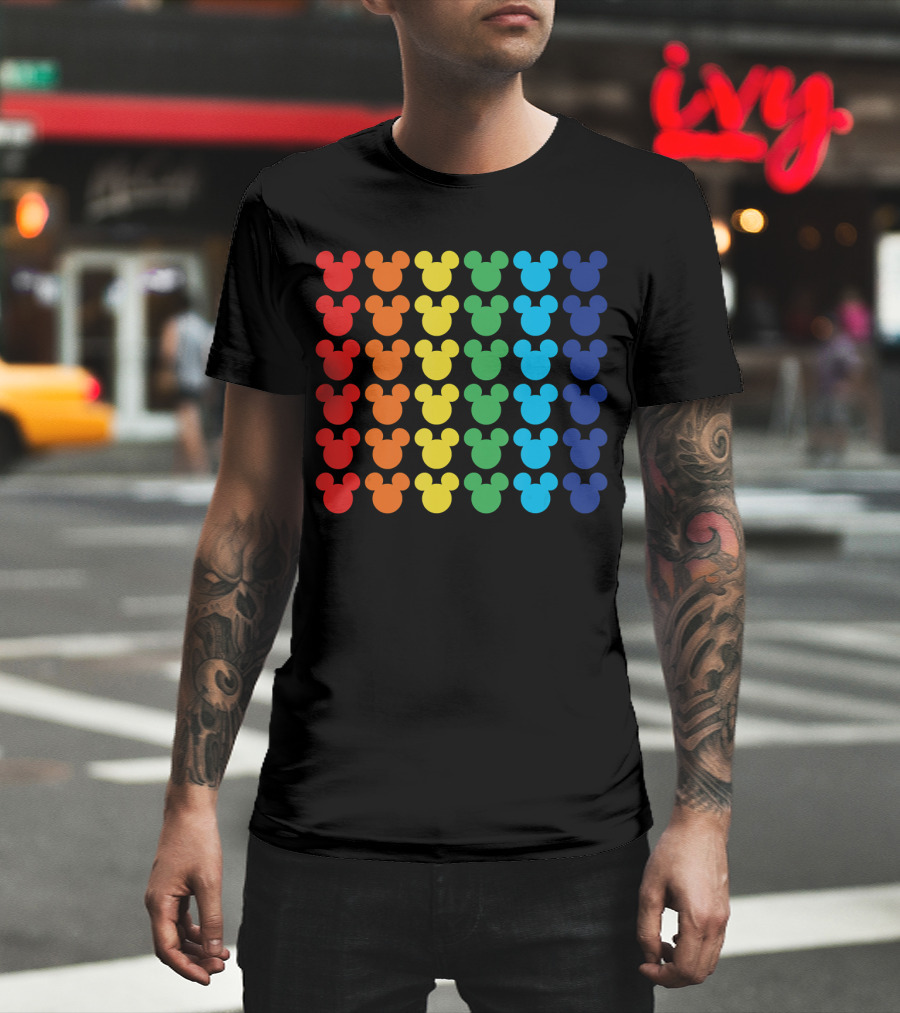 Disney Mickey Mouse Colorful Rainbow T-Shirt