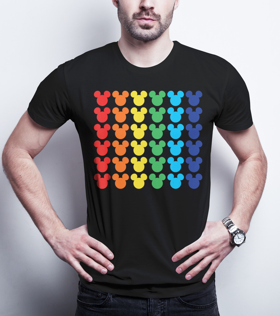 Disney Mickey Mouse Colorful Rainbow T-Shirt